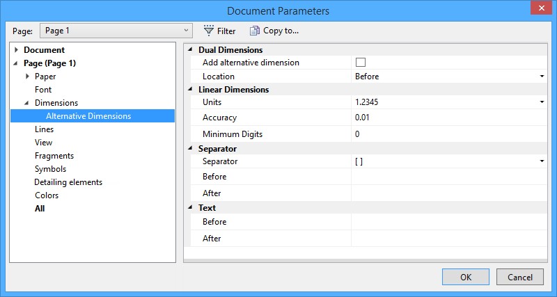 System Fundamentals. Customization > Document Parameters > “Alternative Dimensions” Tab